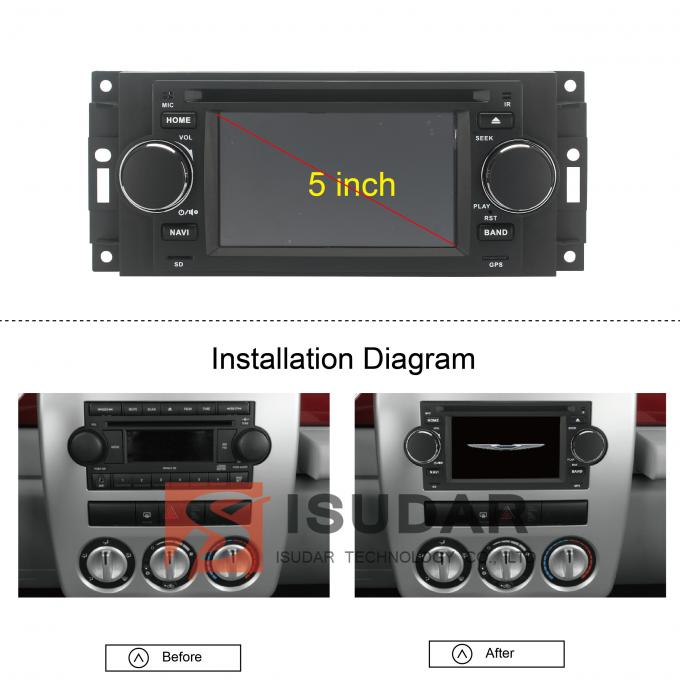 Built In WiFi 5 Inch Touch Screen Car Stereo , Chrysler 300c Dvd Player ...